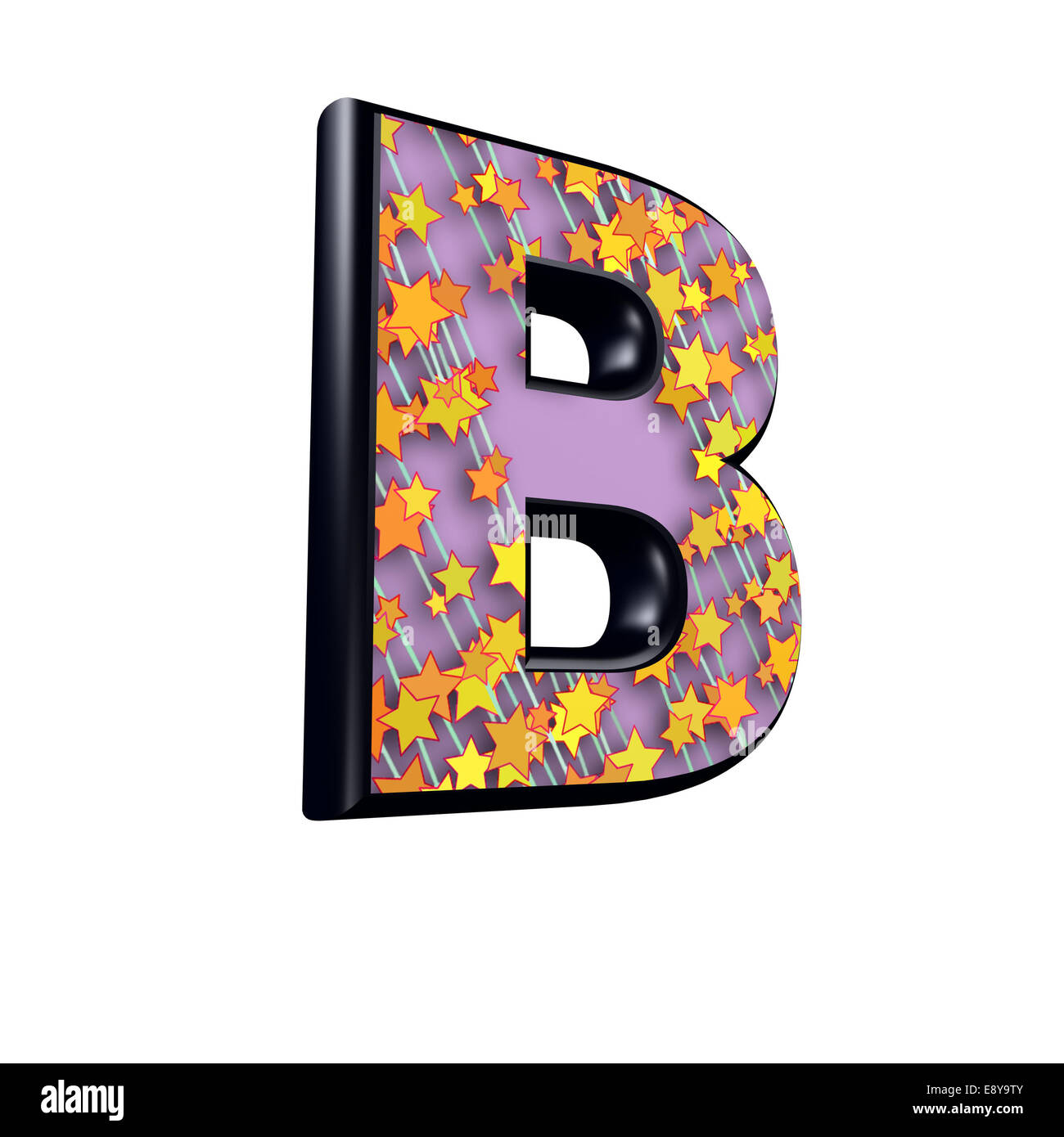 3d letter with decorative star texture - b Stock Photo - Alamy