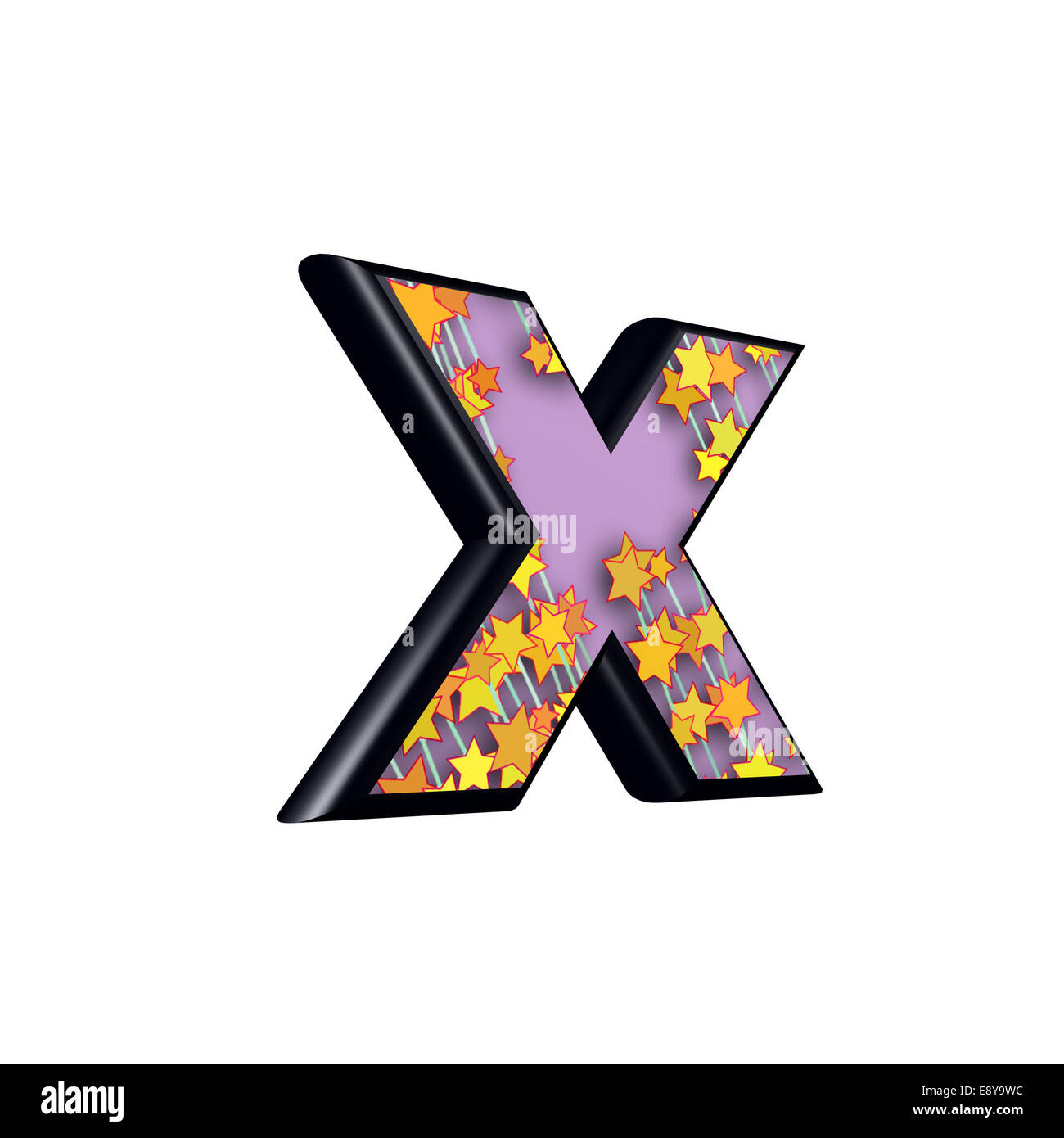 3d letter with decorative star texture - x Stock Photo - Alamy