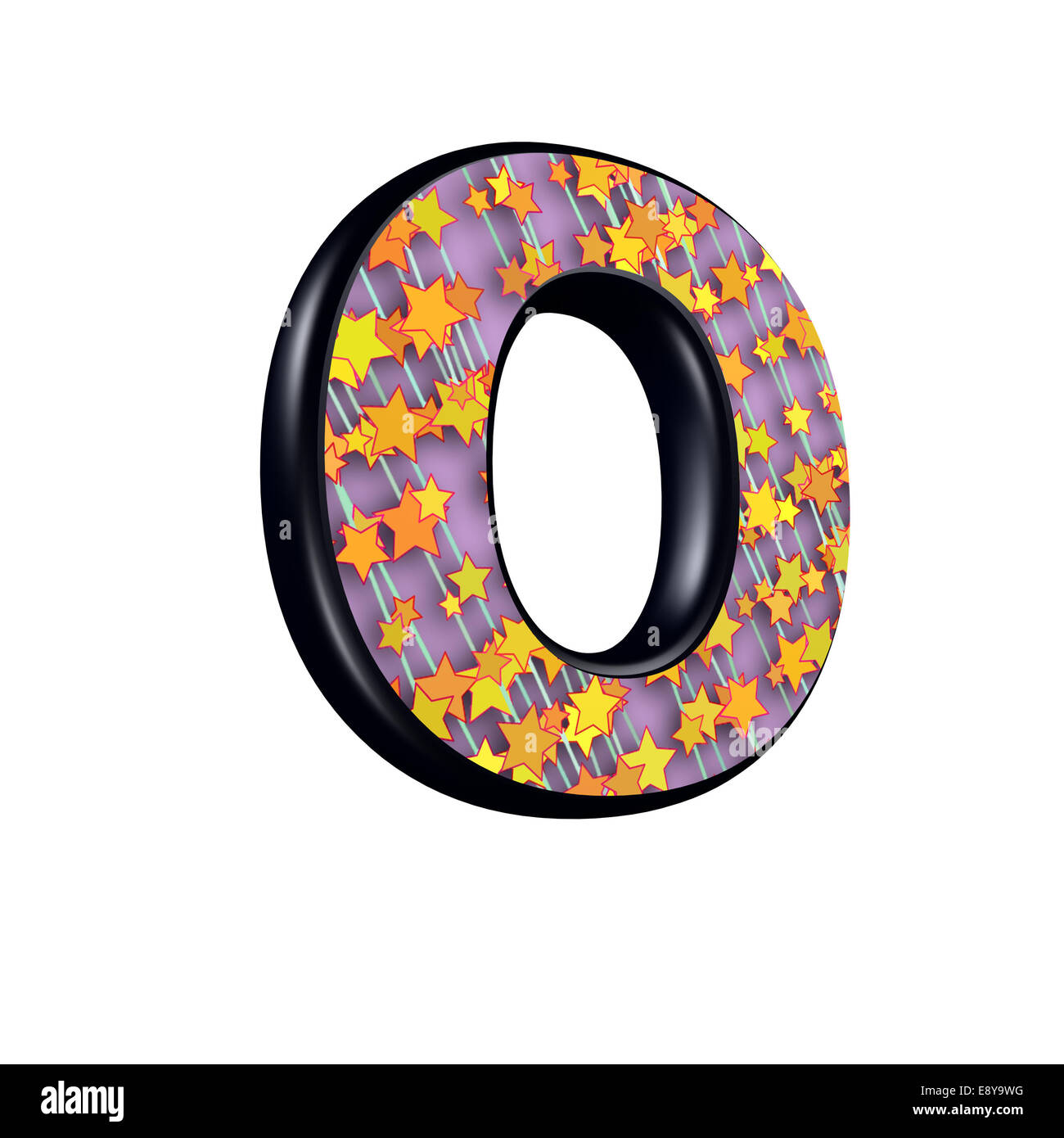 3d letter with decorative star texture - o Stock Photo - Alamy
