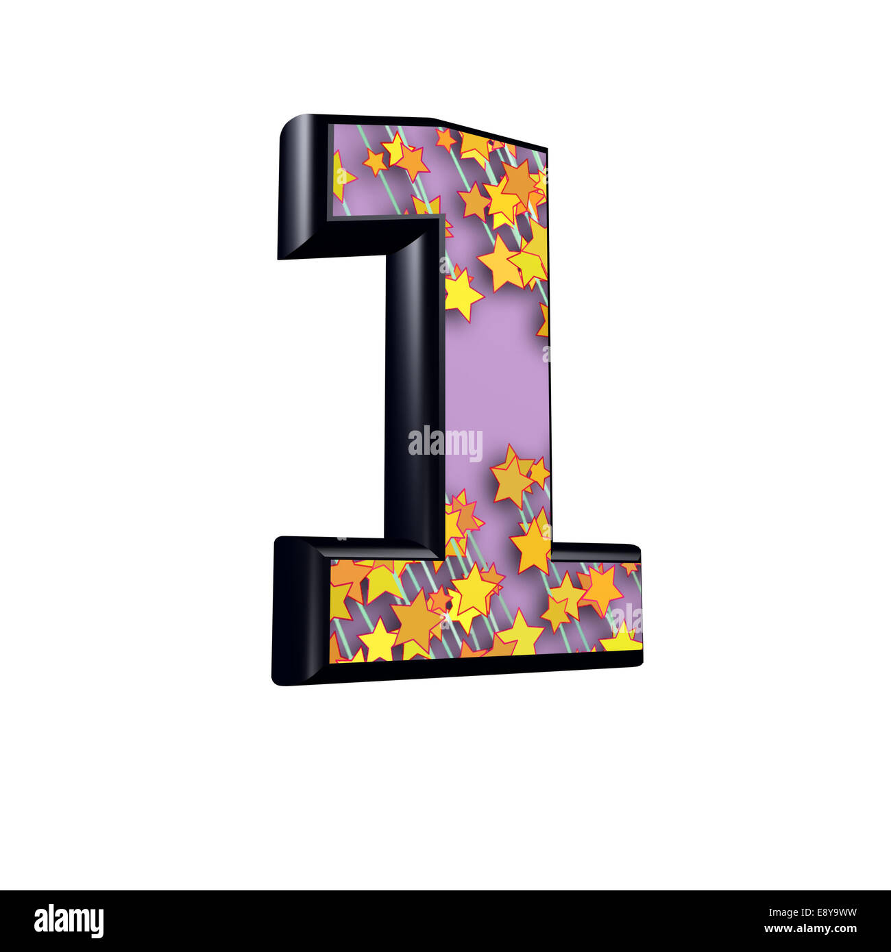 3d digit with decorative star texture - 1 Stock Photo - Alamy