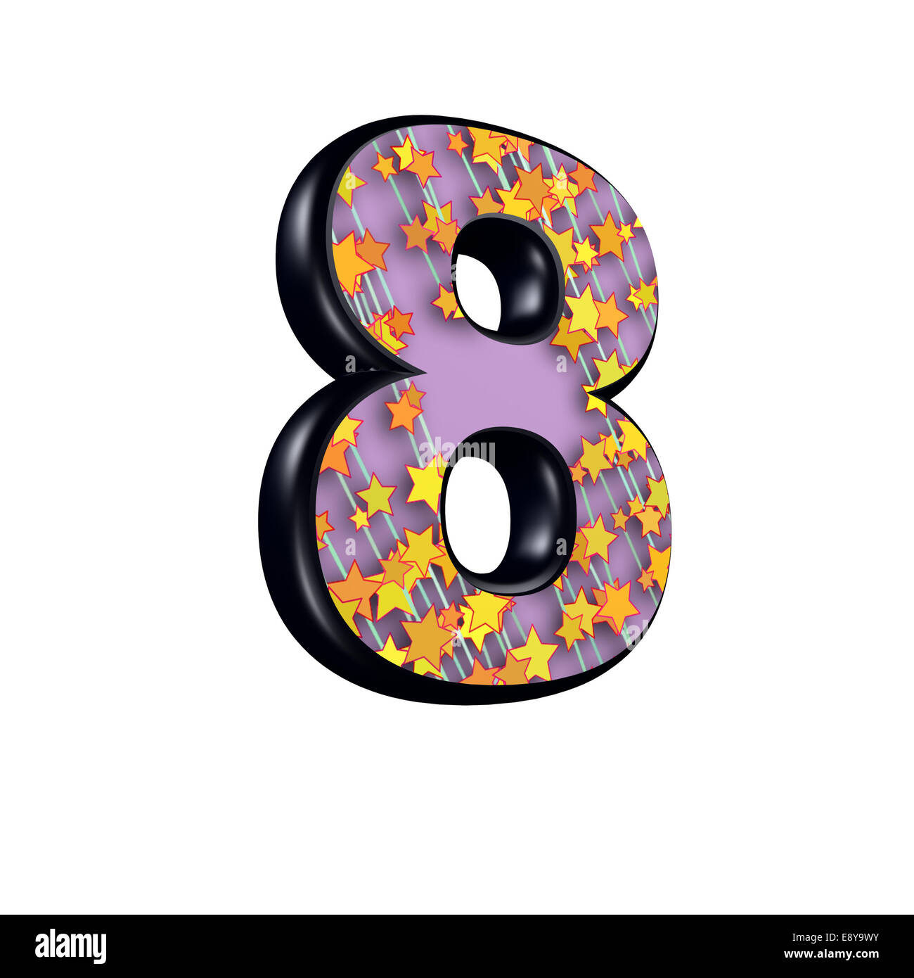 3d digit with decorative star texture - 8 Stock Photo - Alamy