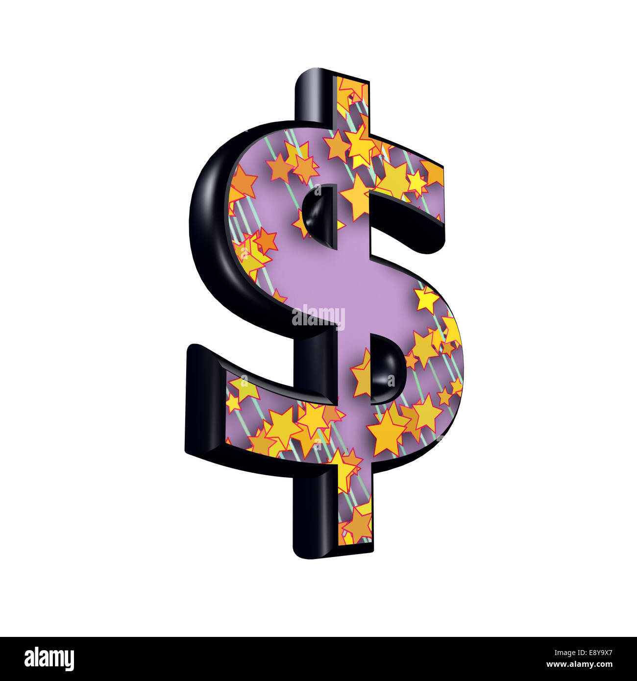 3d currency sign with decorative star texture - dollar Stock Photo - Alamy