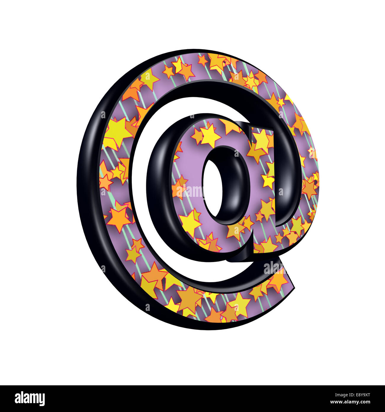 3d sign with decorative star texture - arobas Stock Photo - Alamy