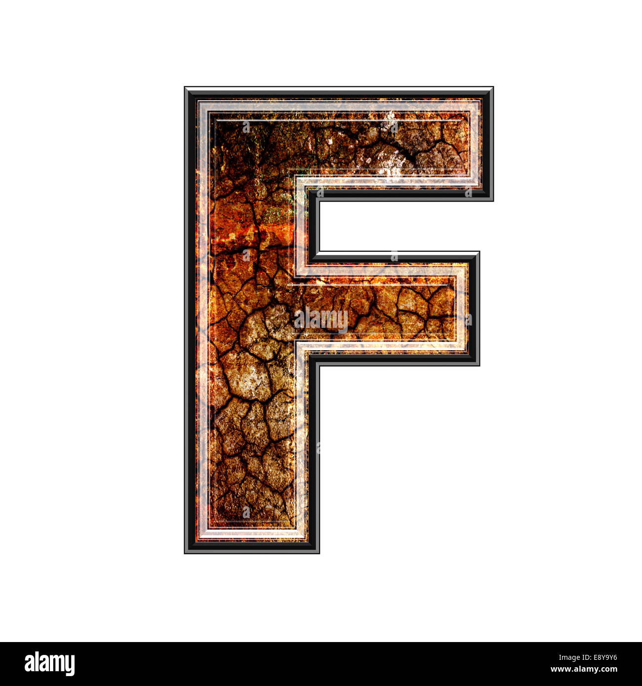 3d letter with grunge texture - F Stock Photo - Alamy