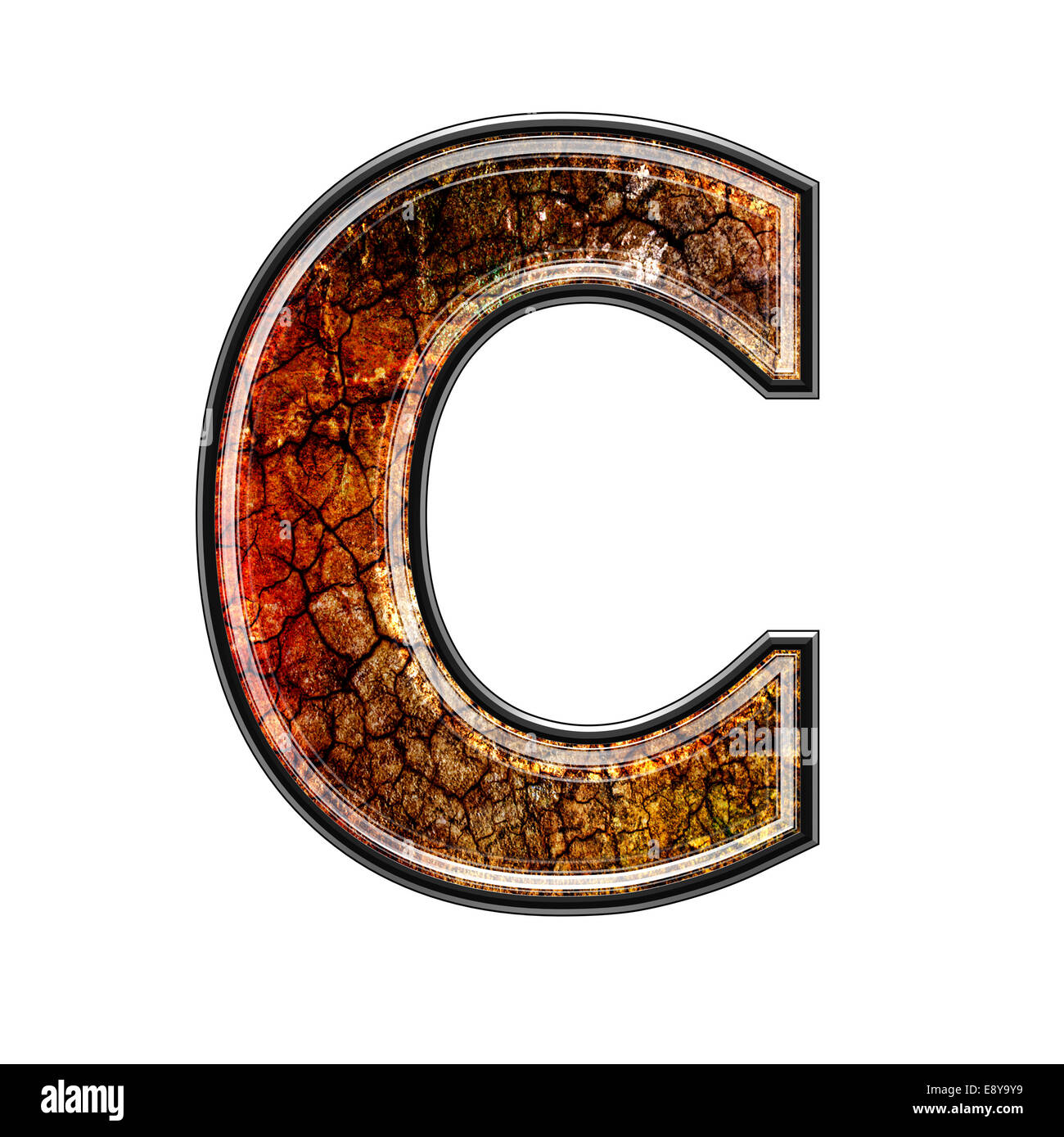 3d letter with grunge texture - C Stock Photo - Alamy