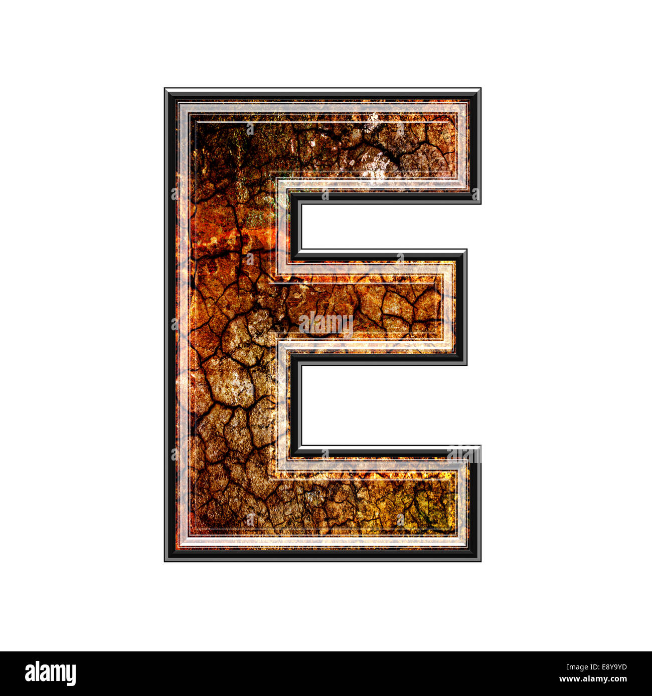 3d letter with grunge texture - E Stock Photo - Alamy