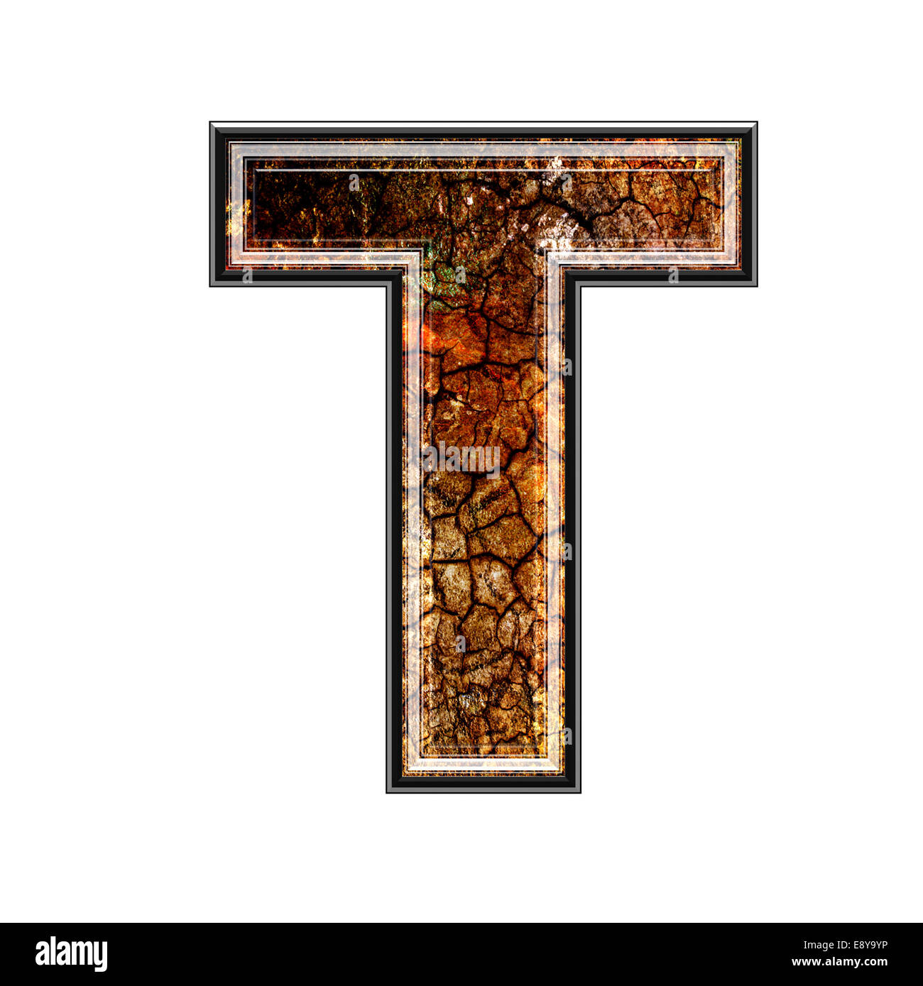 3d letter with grunge texture - T Stock Photo - Alamy