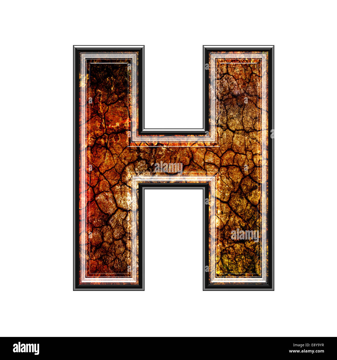 3d letter with grunge texture - H Stock Photo - Alamy