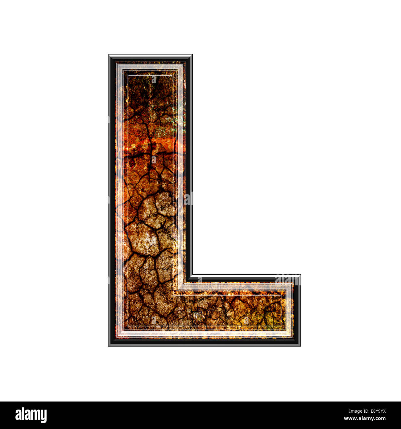 3d letter with grunge texture - L Stock Photo - Alamy