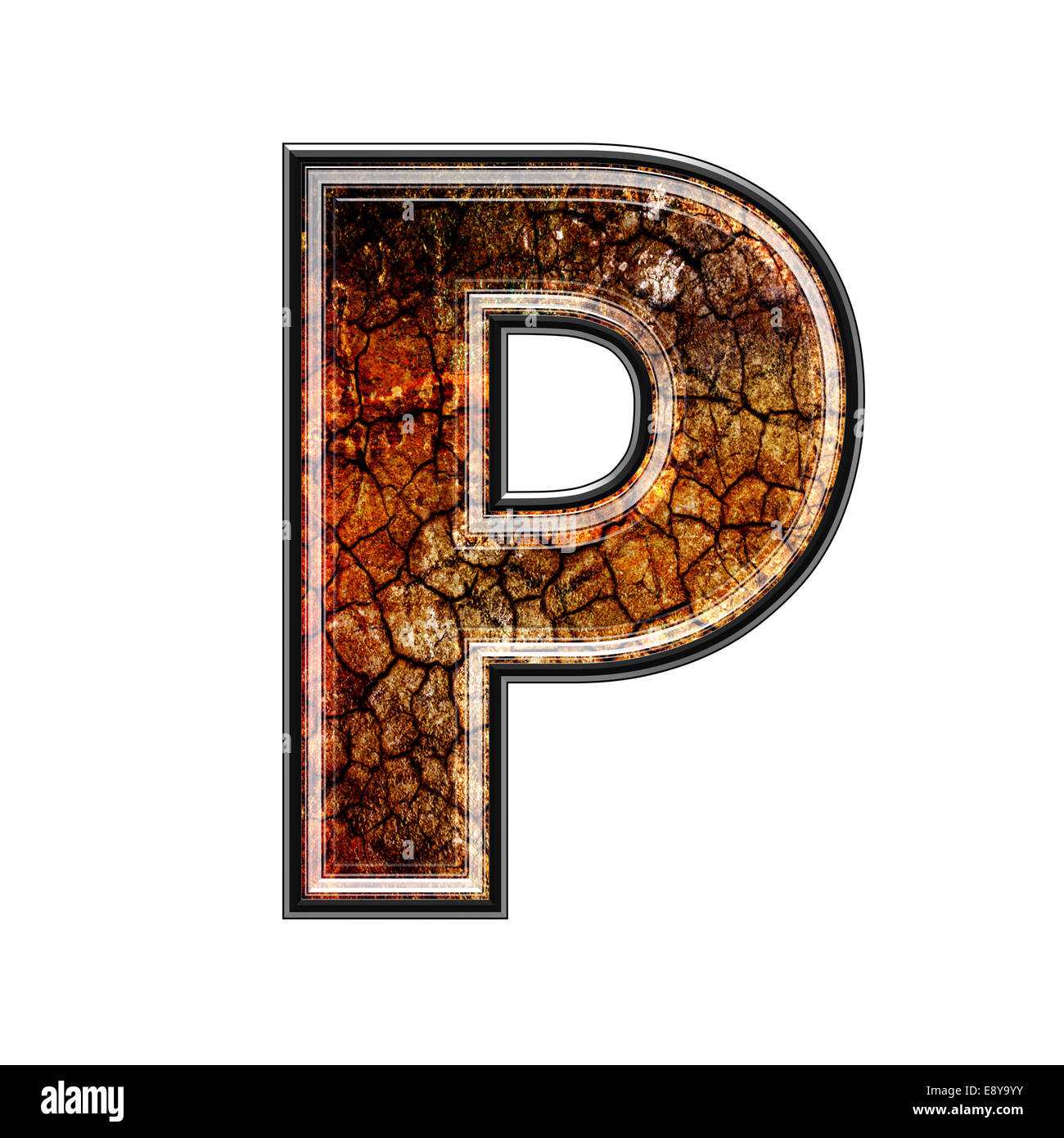 3d letter with grunge texture - P Stock Photo - Alamy