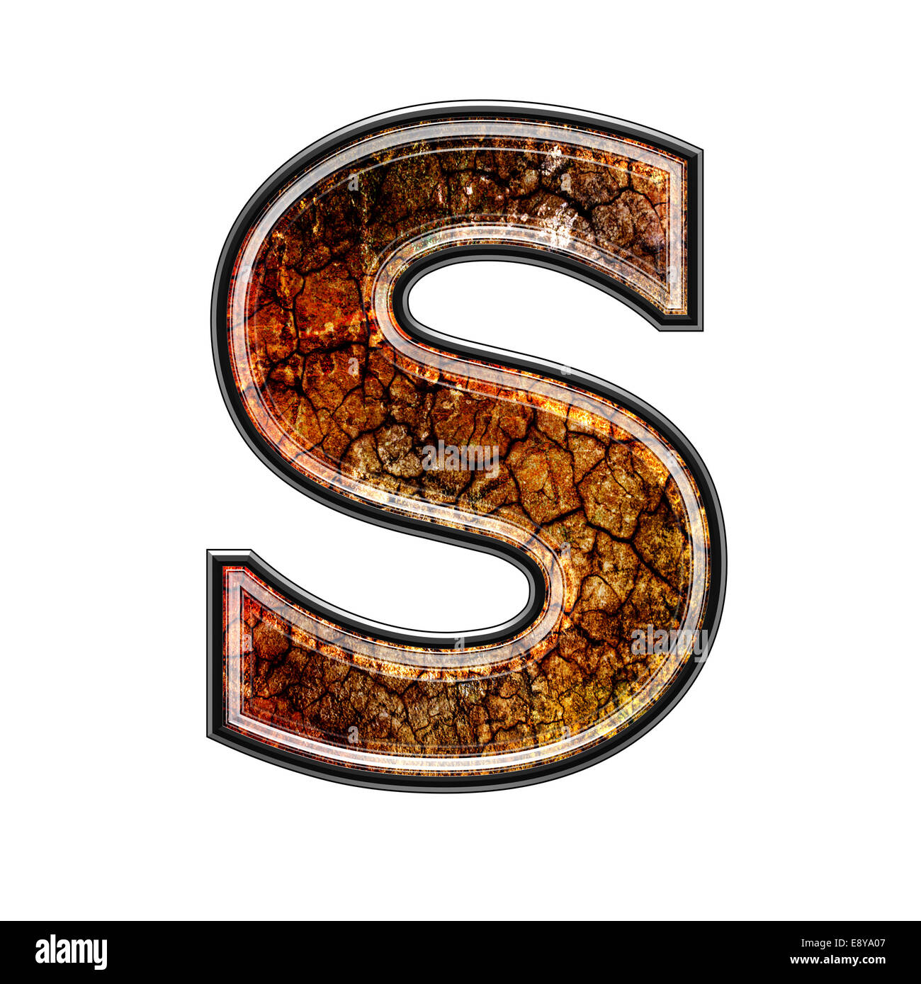 3d letter with grunge texture - S Stock Photo - Alamy
