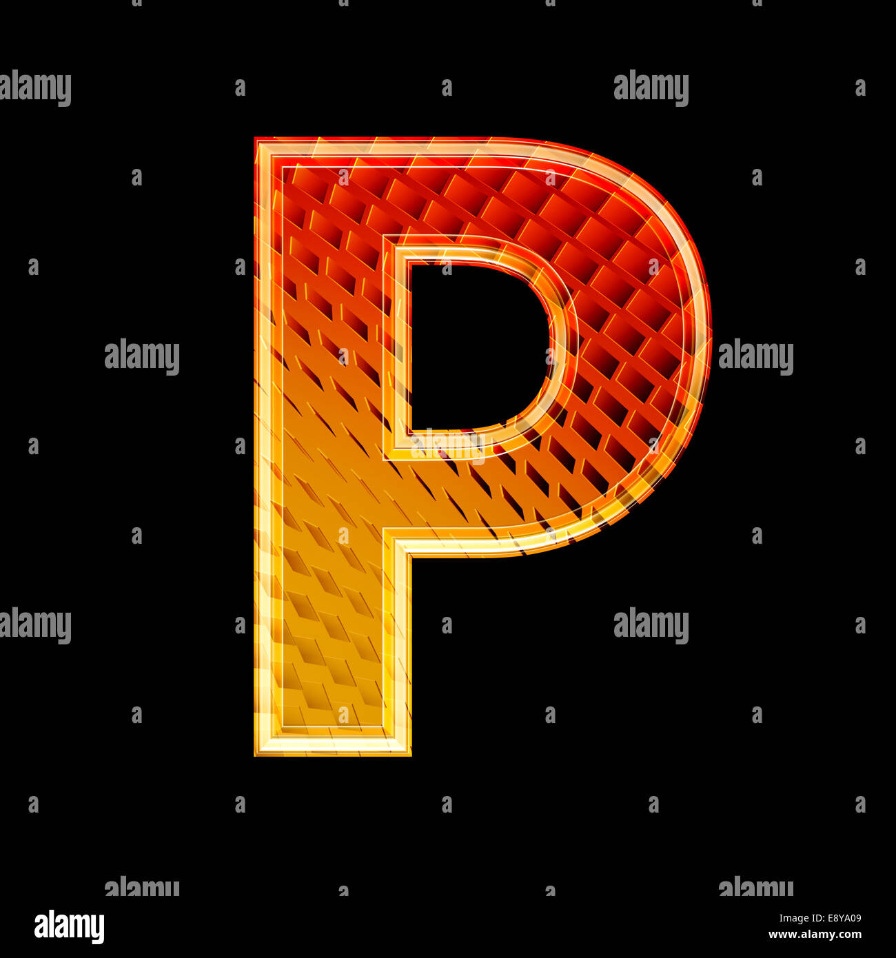 Abstract 3d letter with futuristic texture - P Stock Photo - Alamy