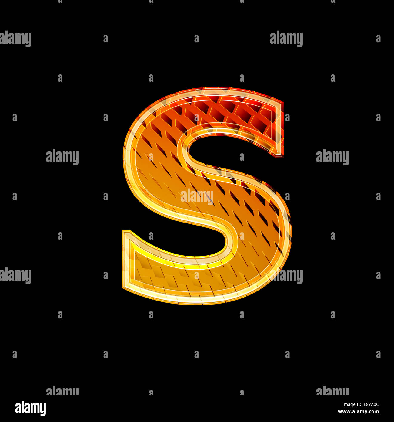 Abstract 3d letter with futuristic texture - S Stock Photo - Alamy