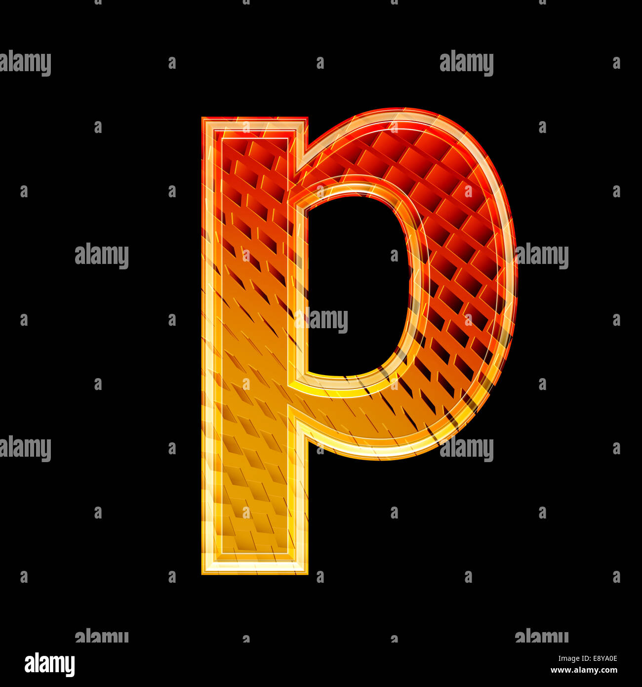 Abstract 3d letter with futuristic texture - p Stock Photo - Alamy