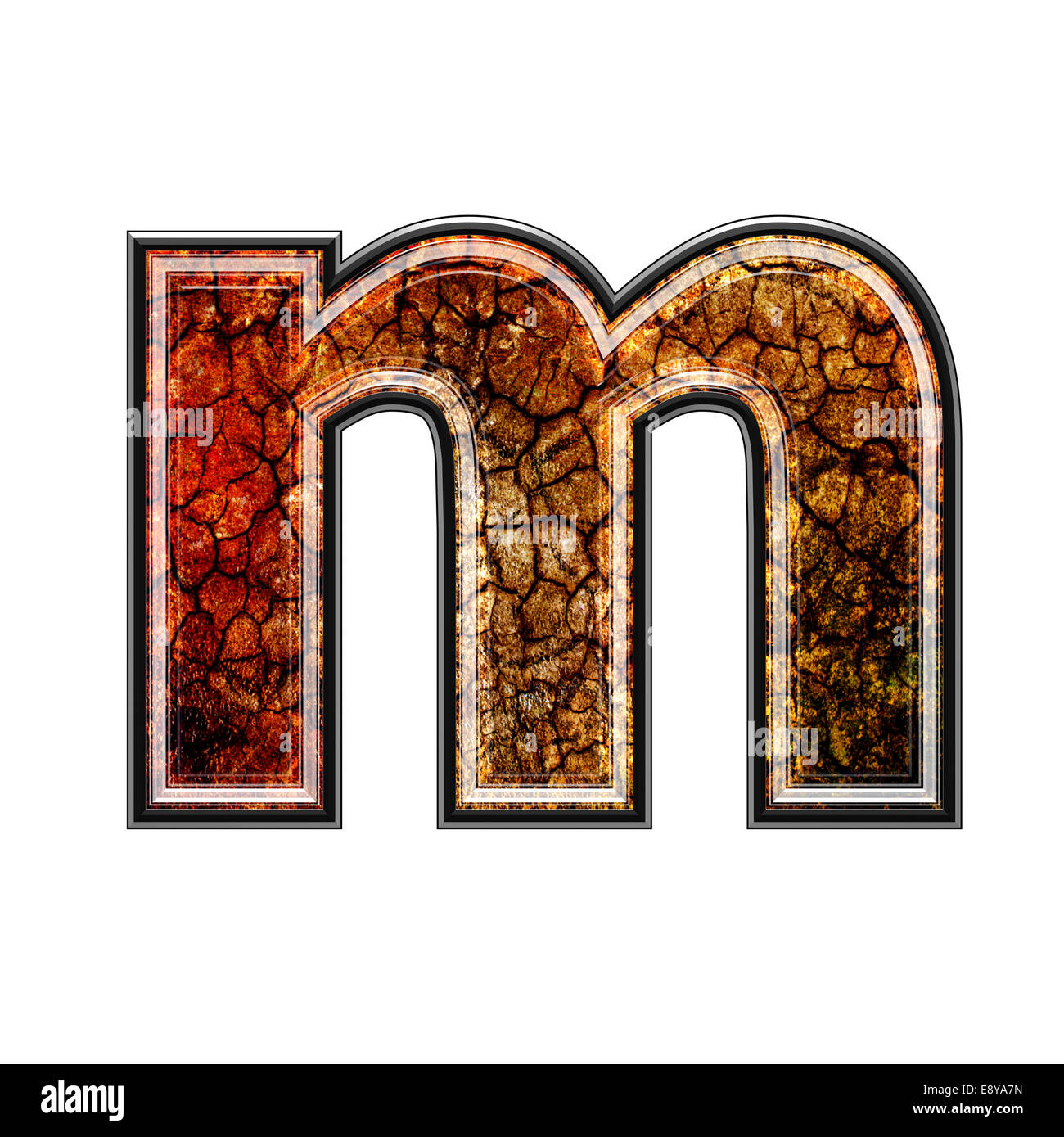 3d letter with grunge texture - M Stock Photo - Alamy