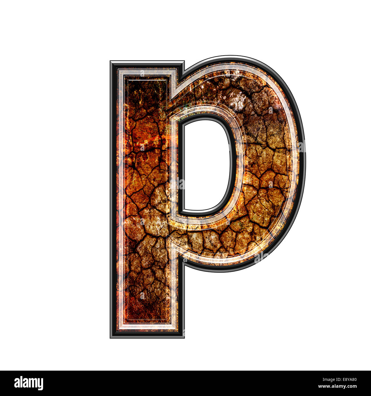 3d letter with grunge texture - P Stock Photo - Alamy
