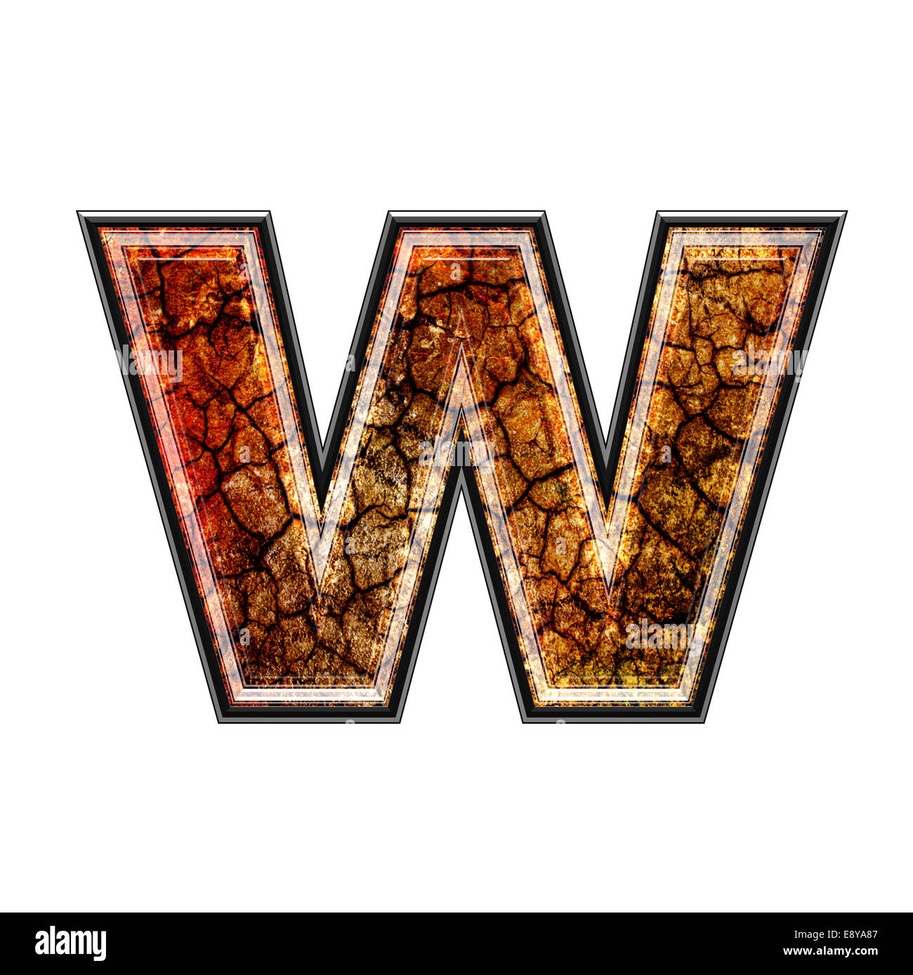 3d letter with grunge texture - W Stock Photo - Alamy