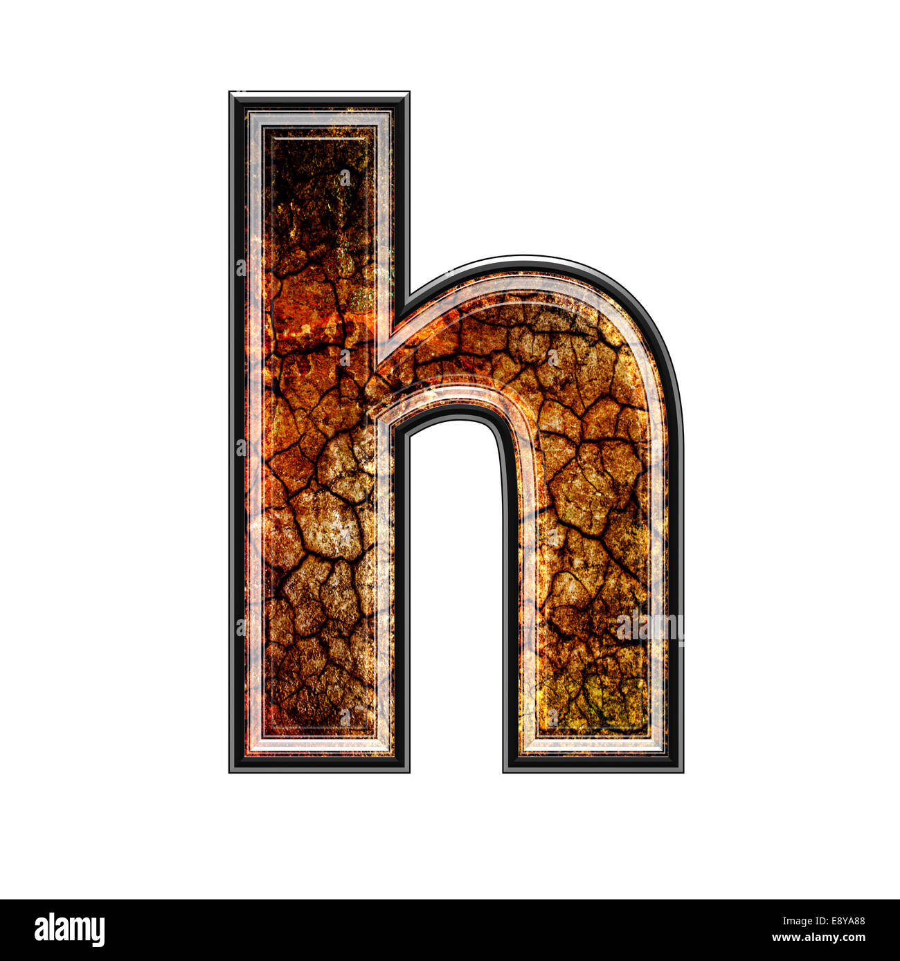 3d letter with grunge texture - h Stock Photo - Alamy