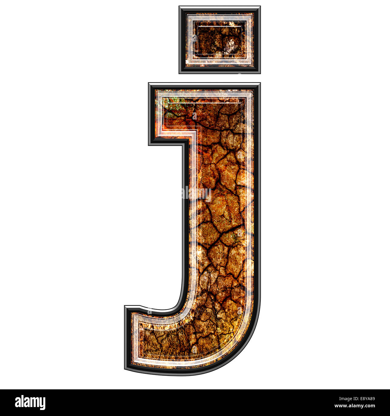 3d letter with grunge texture - J Stock Photo - Alamy