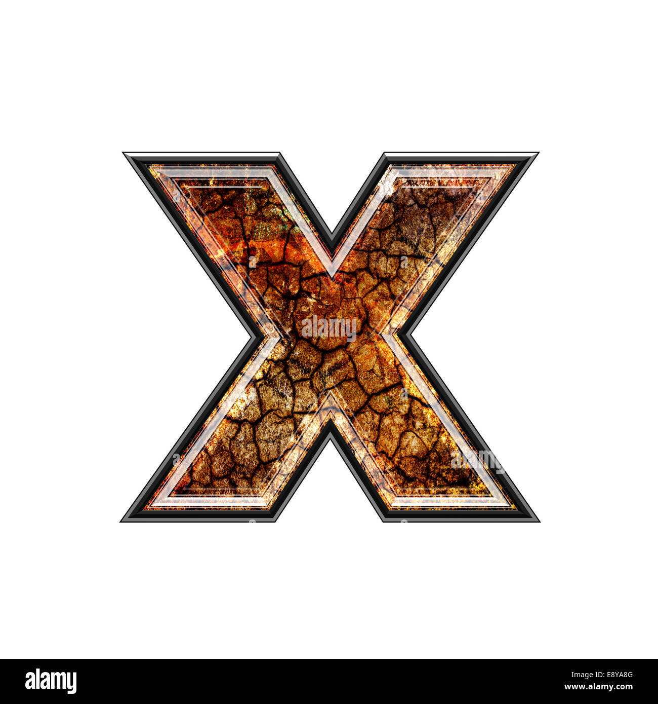 3d letter with grunge texture - X Stock Photo - Alamy