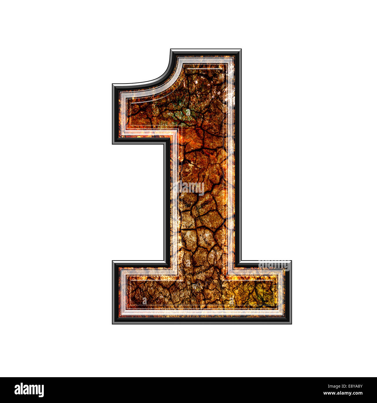 3d digit with grunge texture - 1 Stock Photo - Alamy