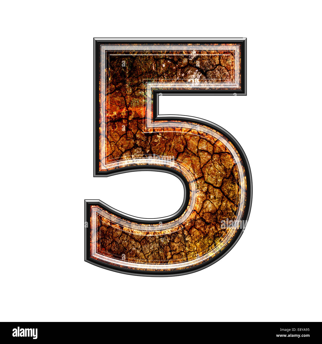 3d digit with grunge texture - 5 Stock Photo - Alamy