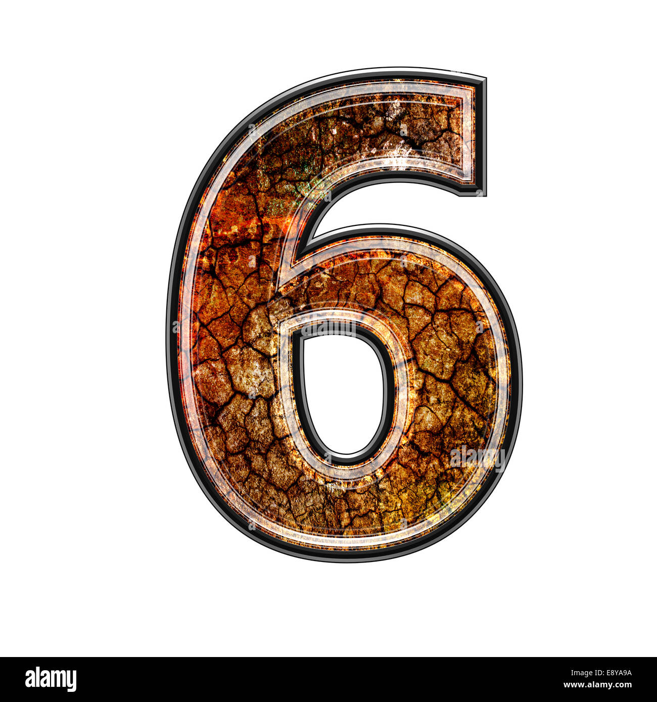 3d digit with grunge texture - 6 Stock Photo - Alamy