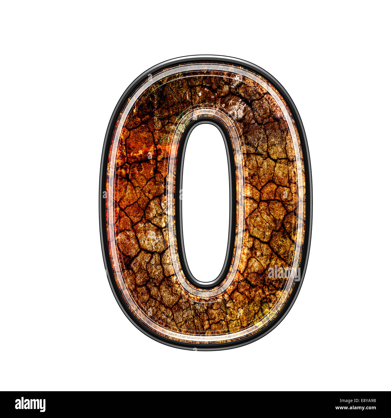 3d digit with grunge texture - 0 Stock Photo - Alamy