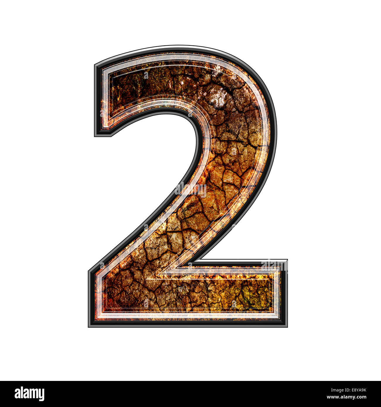3d digit with grunge texture - 2 Stock Photo - Alamy