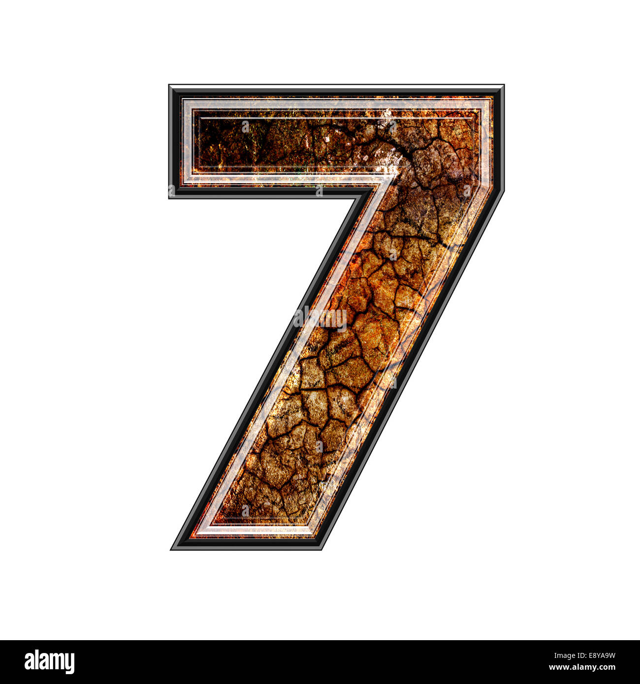3d digit with grunge texture - 7 Stock Photo - Alamy
