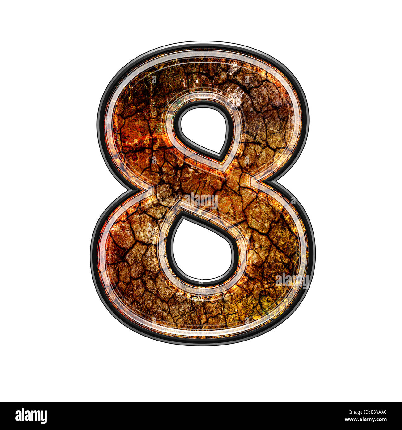 3d digit with grunge texture - 8 Stock Photo - Alamy