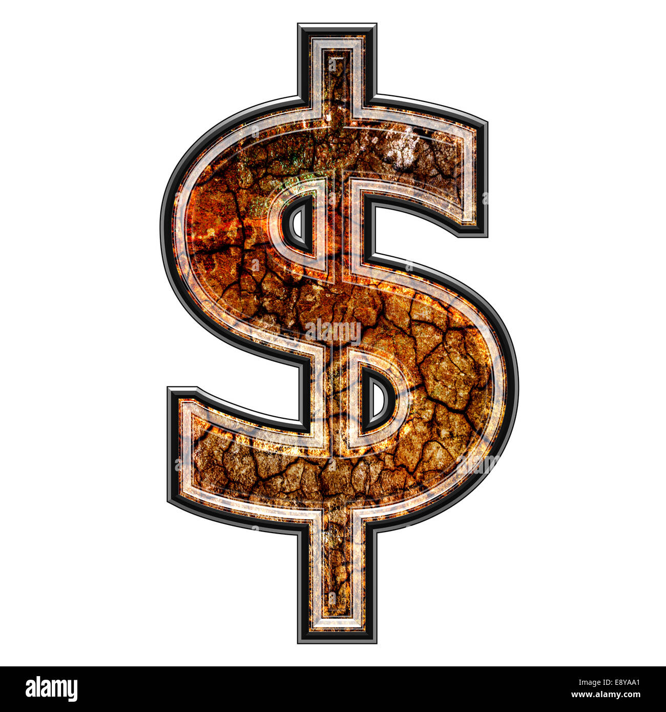 3d currency sign with grunge texture - Dollar Stock Photo - Alamy