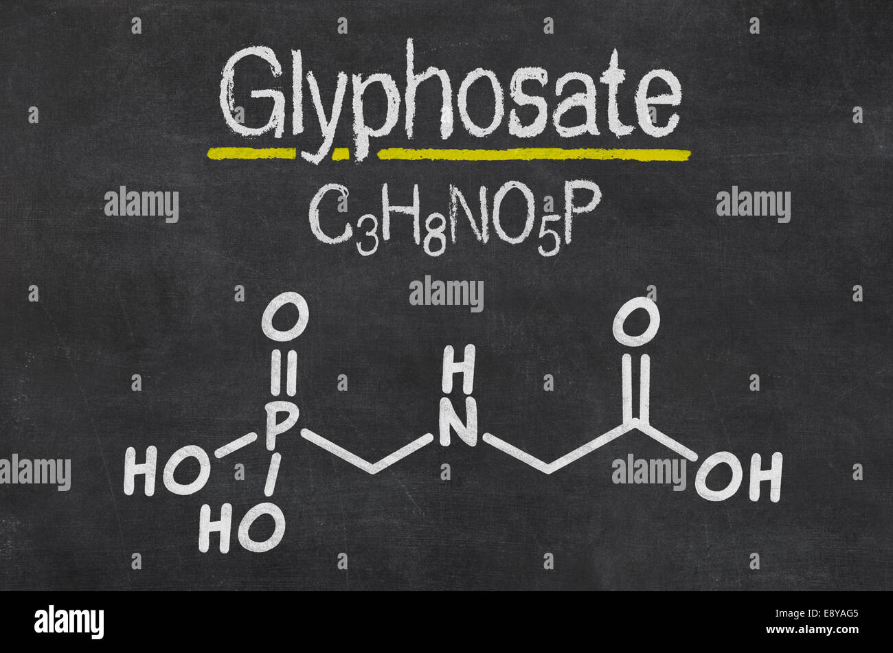 Blackboard with the chemical formula of Glyphosate Stock Photo - Alamy