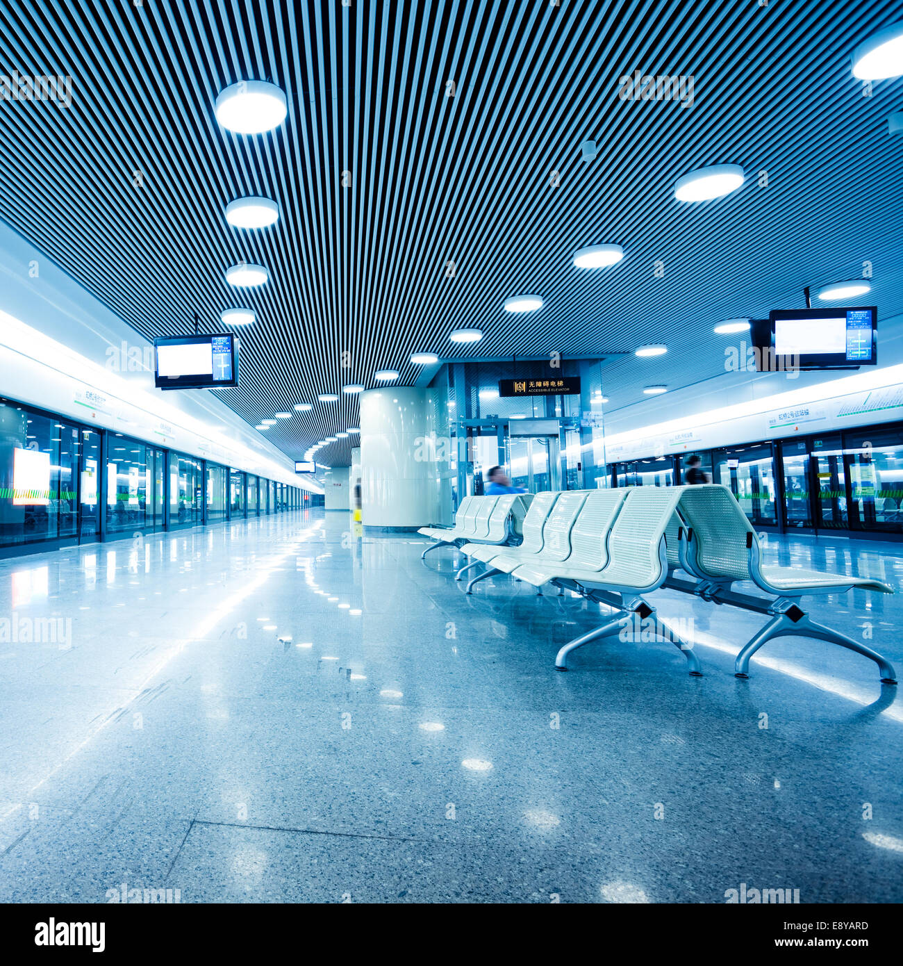 bench of the subway Stock Photo - Alamy