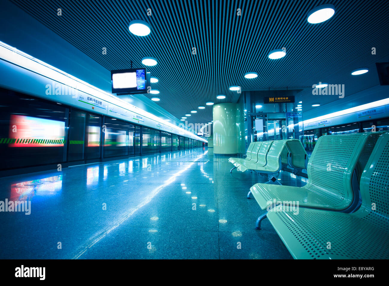 bench of the subway Stock Photo - Alamy