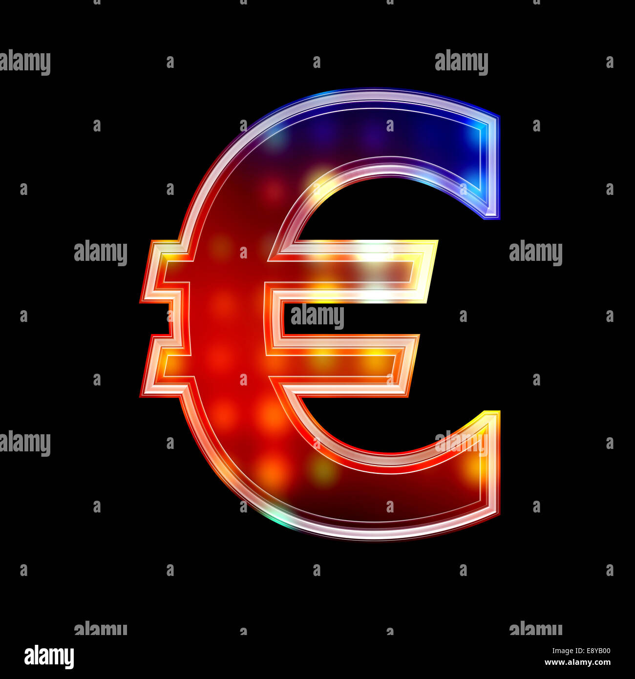 3d euro sign with glowing texture Stock Photo - Alamy