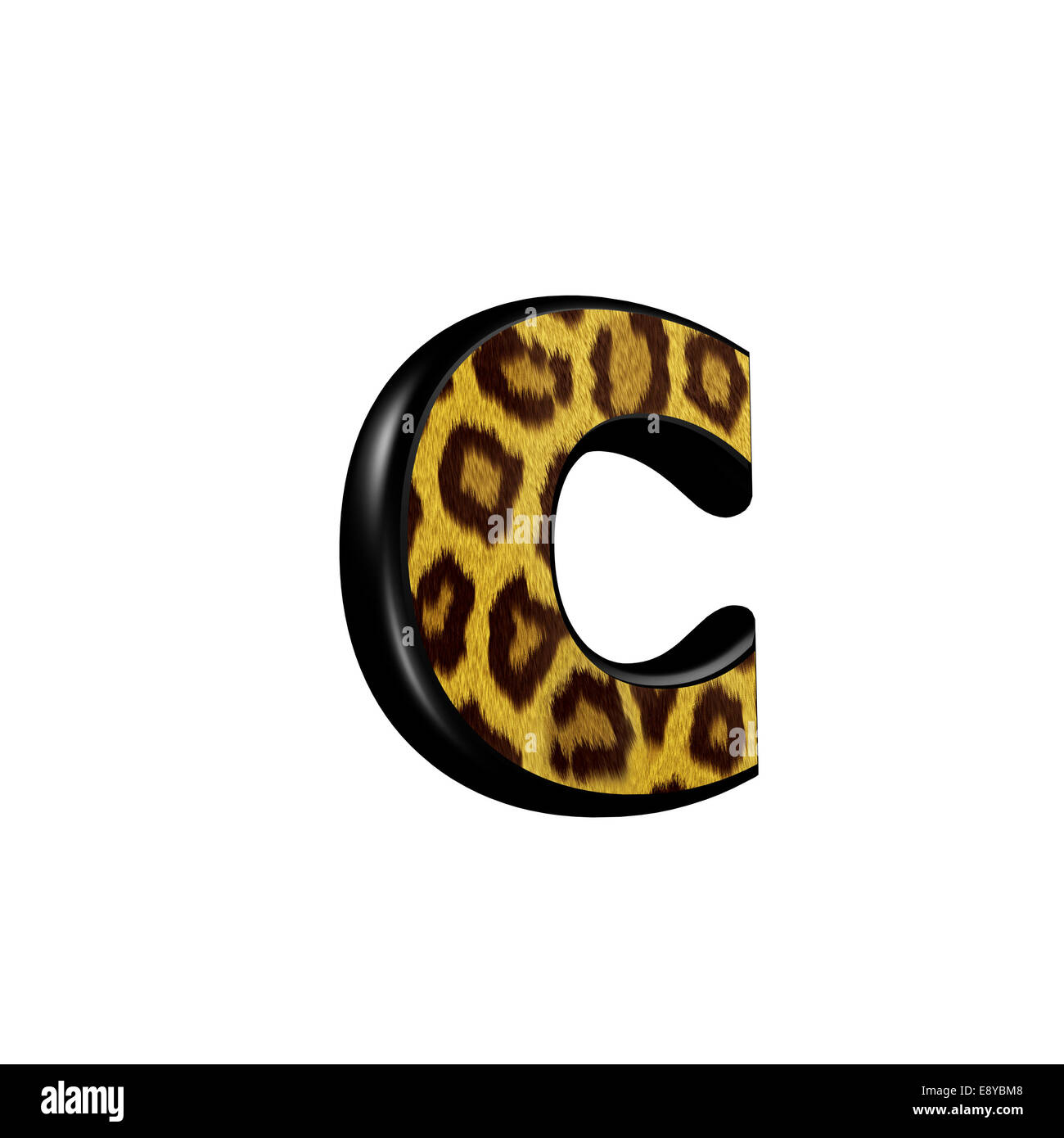 3d letter with panther skin texture - C Stock Photo - Alamy