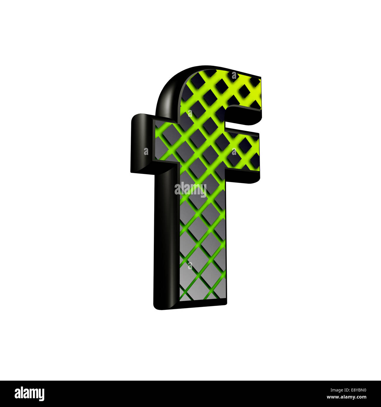 3d letter with green futuristic texture - F Stock Photo - Alamy