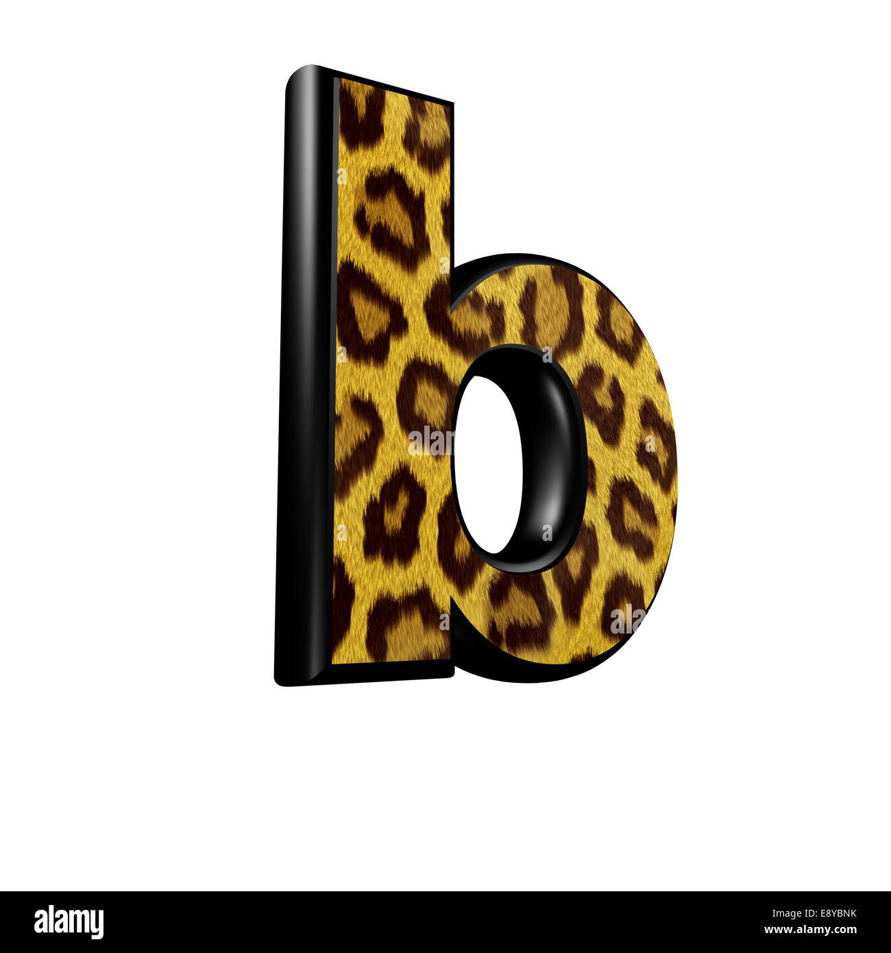 3d letter with panther skin texture - B Stock Photo - Alamy