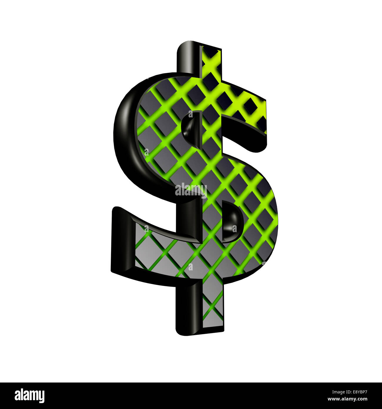 3d dollar sign with green futuristic texture - dollar currency sign ...