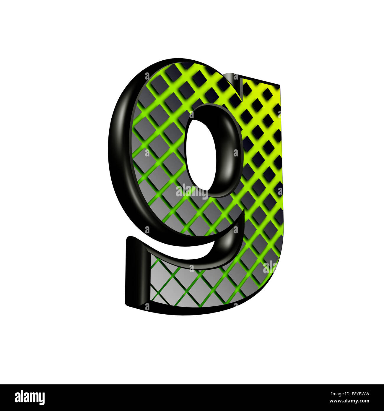 3d letter with green futuristic texture - G Stock Photo - Alamy