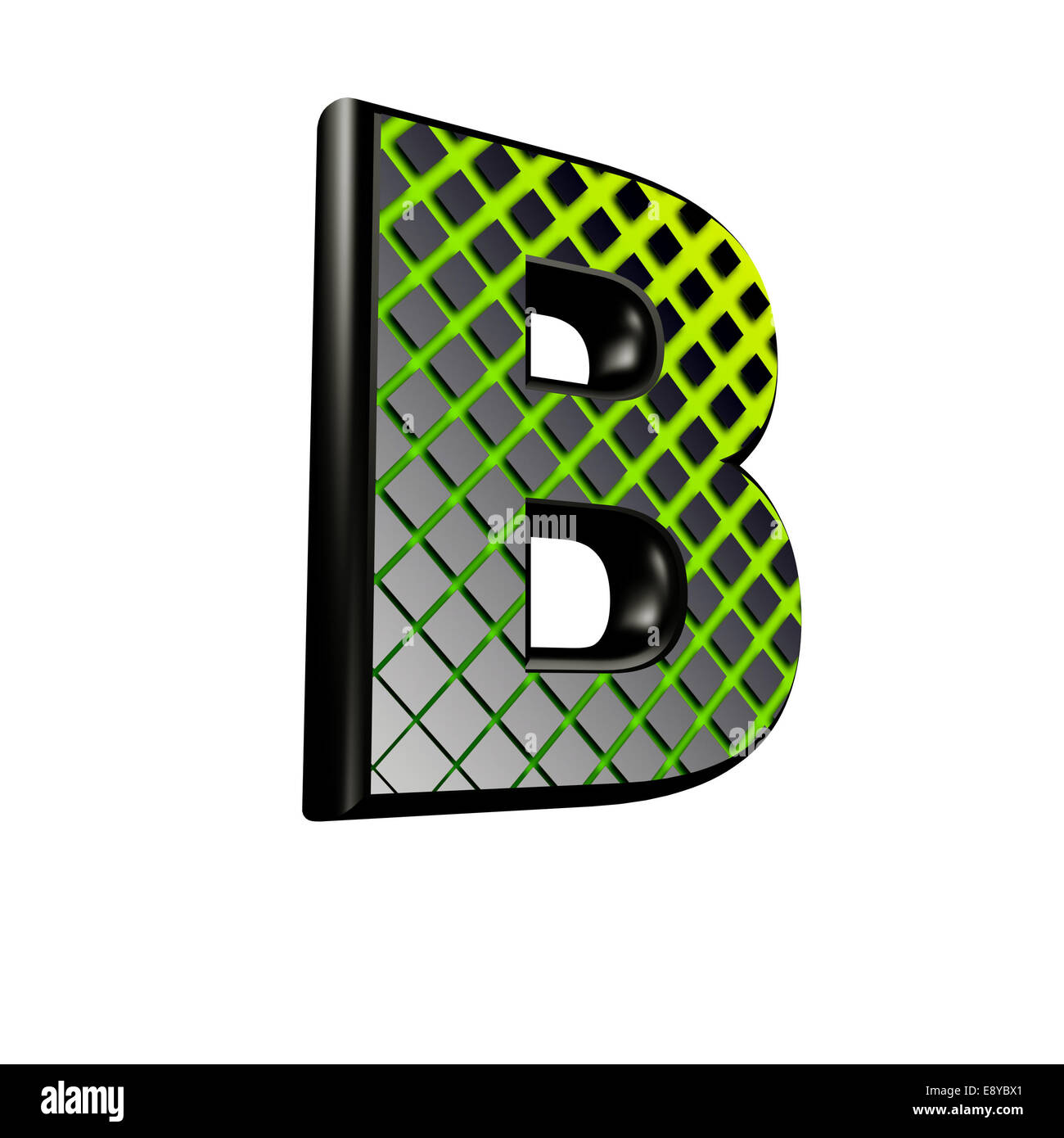 3d letter with green futuristic texture - B Stock Photo - Alamy