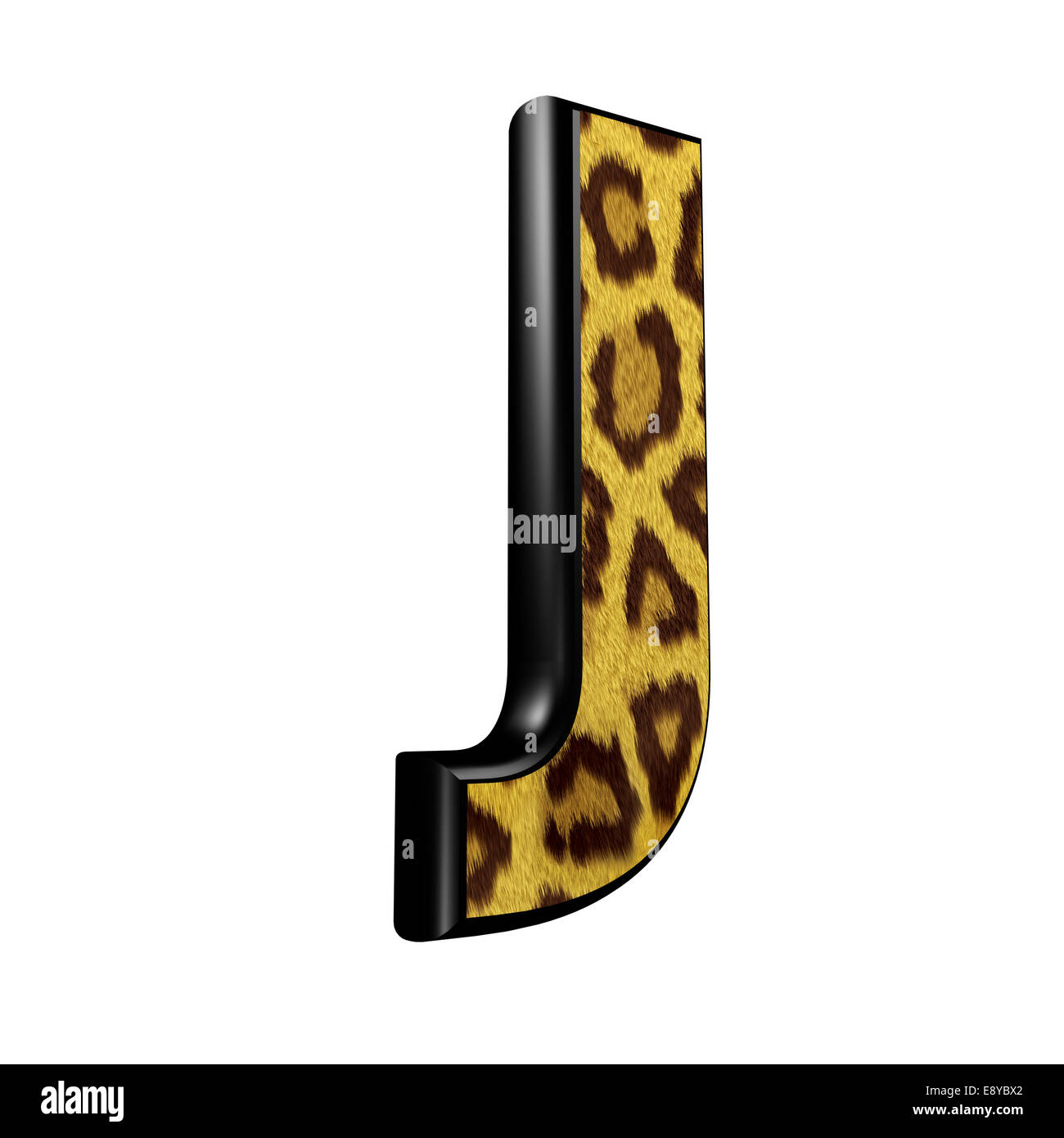 3d letter with panther skin texture - J Stock Photo - Alamy
