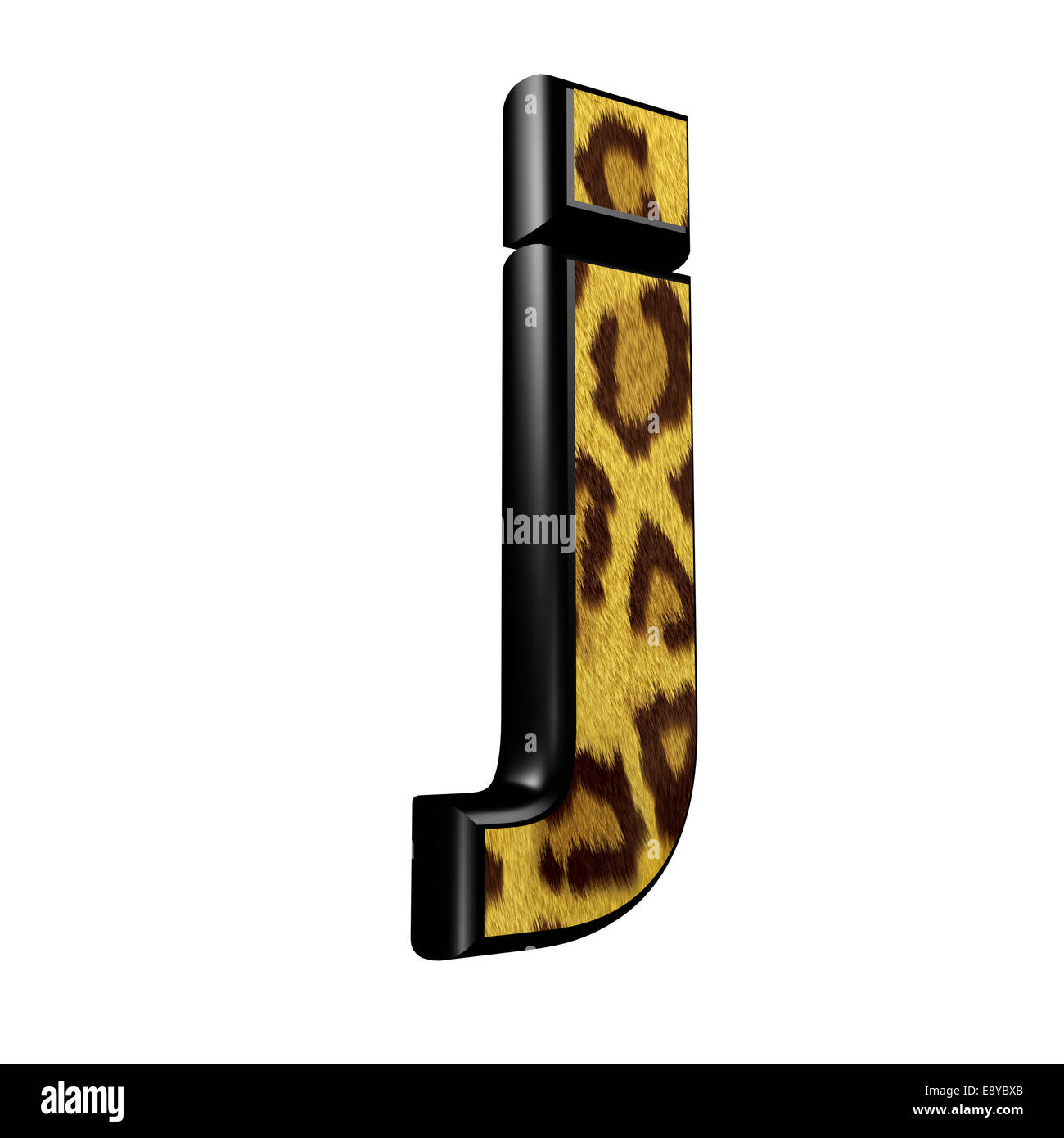 3d letter with panther skin texture - J Stock Photo - Alamy