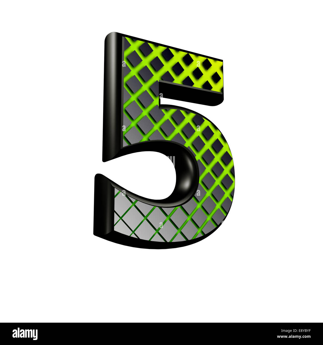 3d digit with green futuristic texture - 5 Stock Photo - Alamy