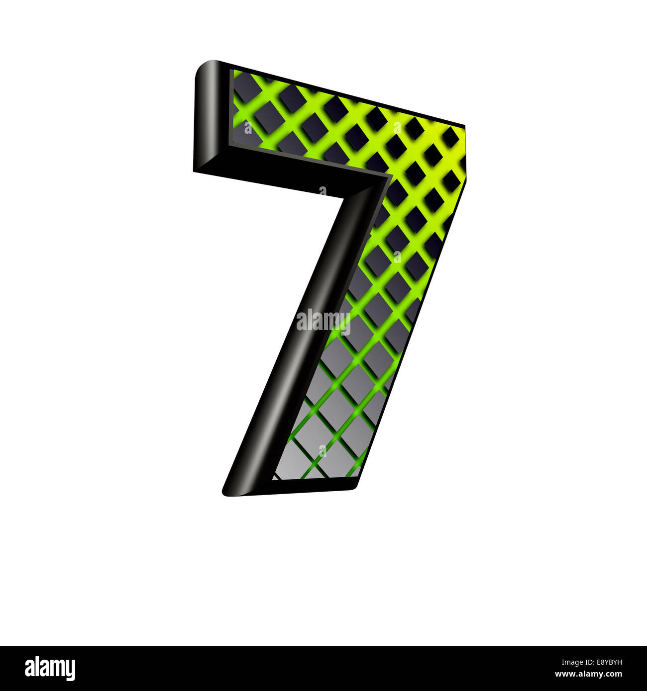 3d digit with green futuristic texture - 7 Stock Photo - Alamy