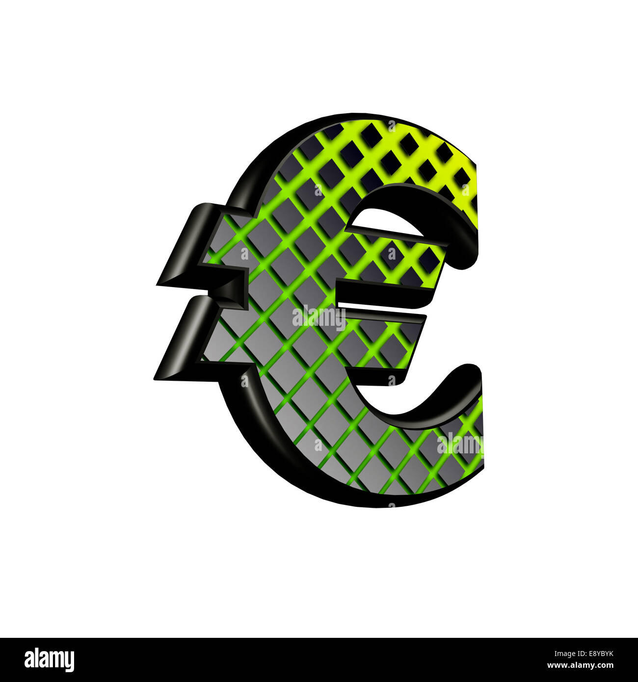 3d euro sign with green futuristic texture - euros currency sign Stock ...