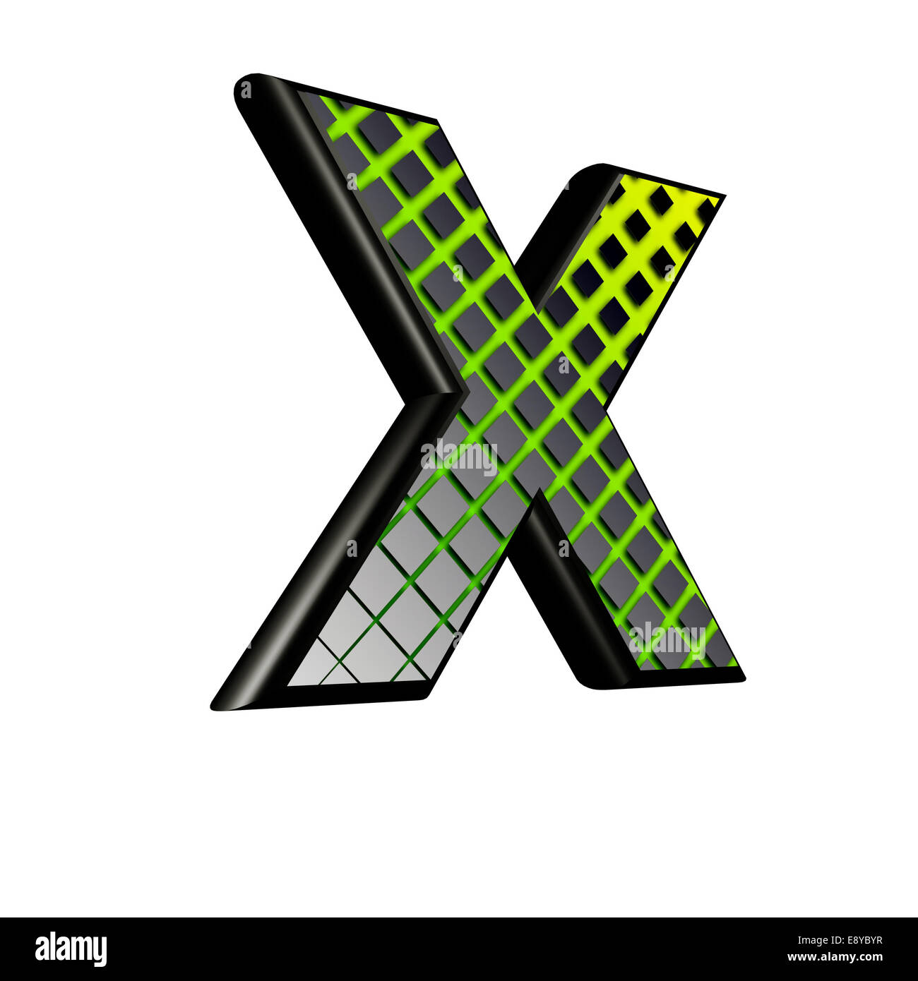3d letter with green futuristic texture - X Stock Photo - Alamy