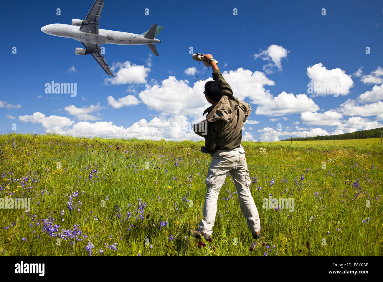 airplane and flower Stock Photo - Alamy