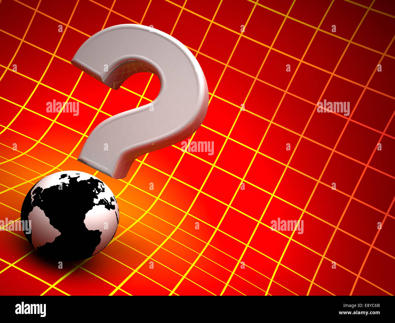 3d earth with interrogation point Stock Photo - Alamy